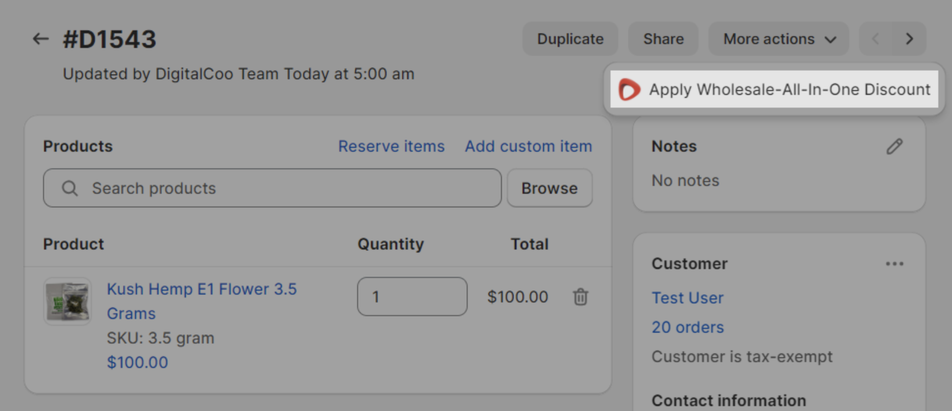 How to apply wholesale pricing on Manual Orders or Draft Orders? – DigitalCoo Help Center